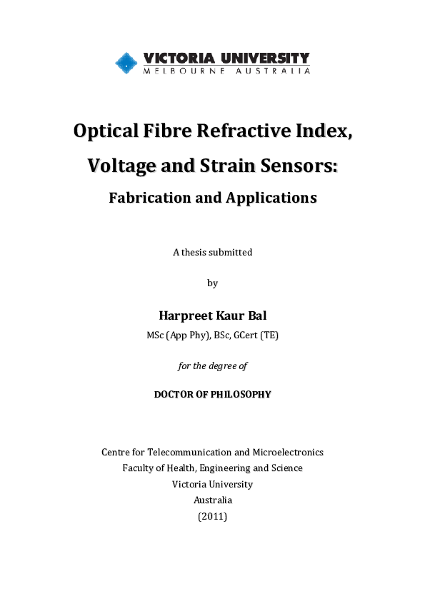(PDF) Optical fibre refractive index, voltage and strain sensors ...