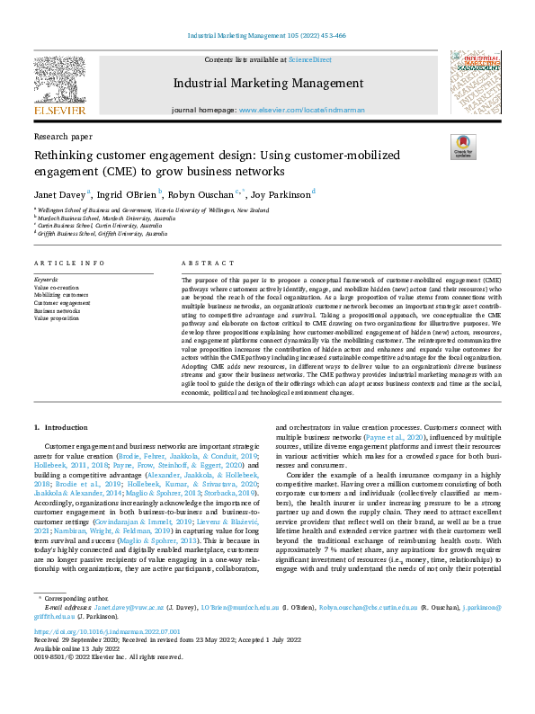 (PDF) Rethinking customer engagement design: Using customer-mobilized ...
