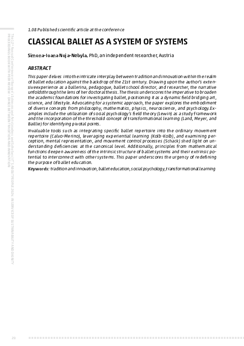 (PDF) CLASSICAL BALLET AS A SYSTEM OF SYSTEMS