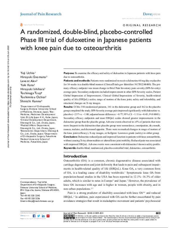 (PDF) A randomized, double-blind, placebo-controlled Phase III trial of duloxetine in Japanese ...