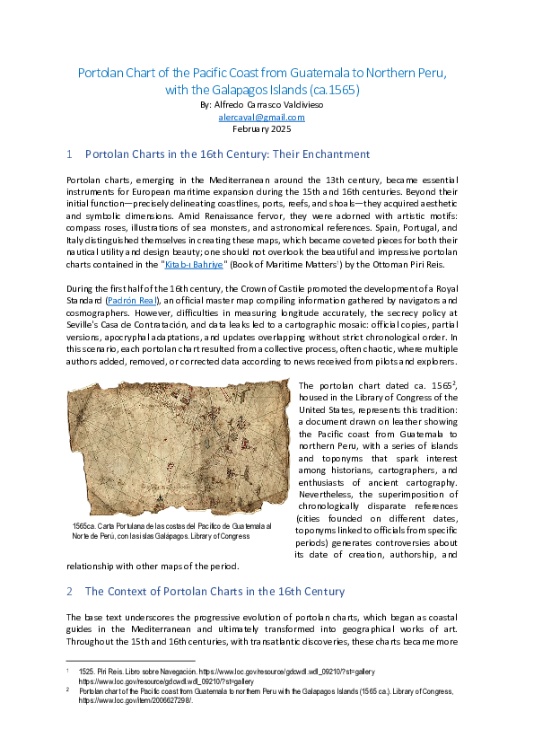 (PDF) Portolan Chart of the Pacific Coast from Guatemala to Northern ...