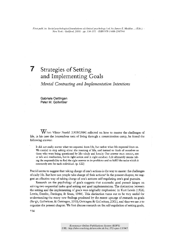 (PDF) Strategies of setting and implementing goals: Mental contrasting ...