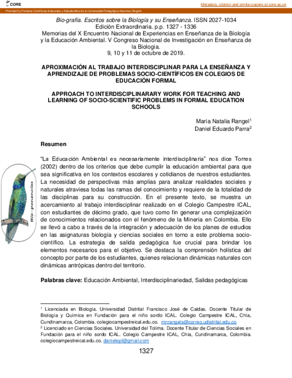 (PDF) Aproximación al trabajo interdisciplinar para la enseñanza y aprendizaje de problemas ...