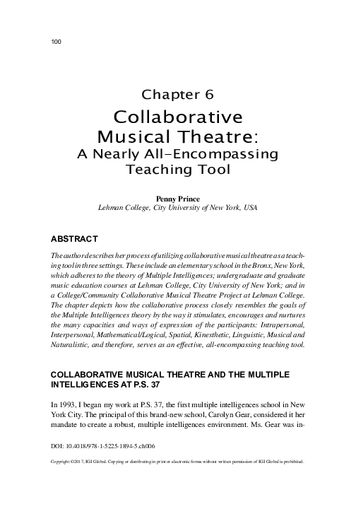 (PDF) Collaborative Musical Theatre