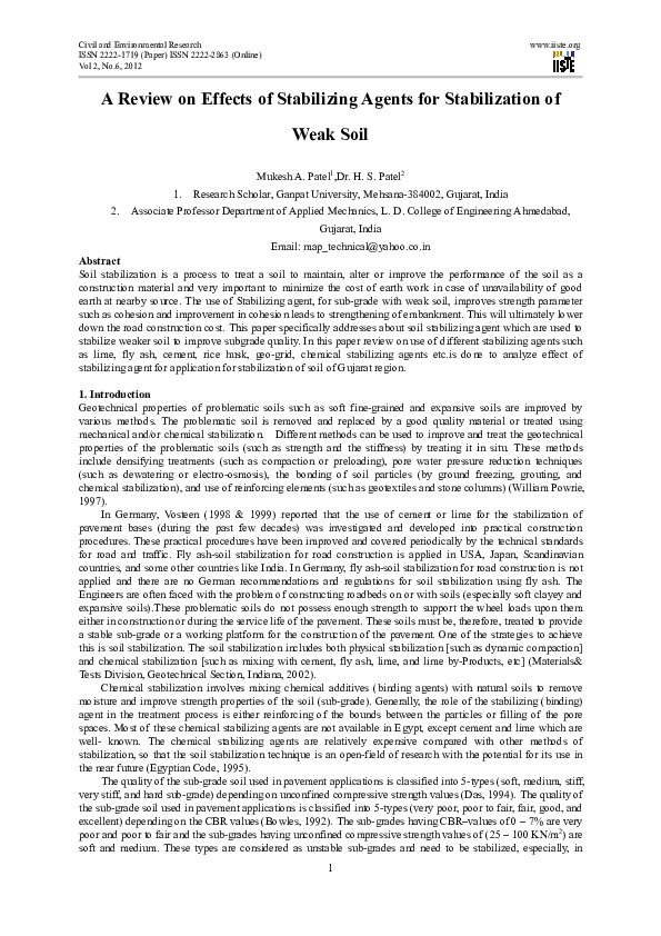 (PDF) A Review on Effects of Stabilizing Agents for Stabilization of ...