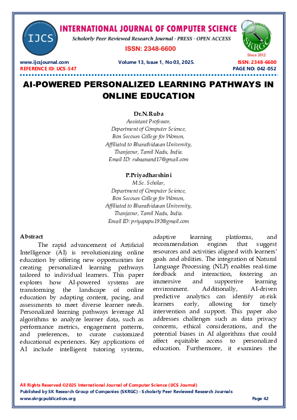 (PDF) AI-POWERED PERSONALIZED LEARNING PATHWAYS IN ONLINE EDUCATION