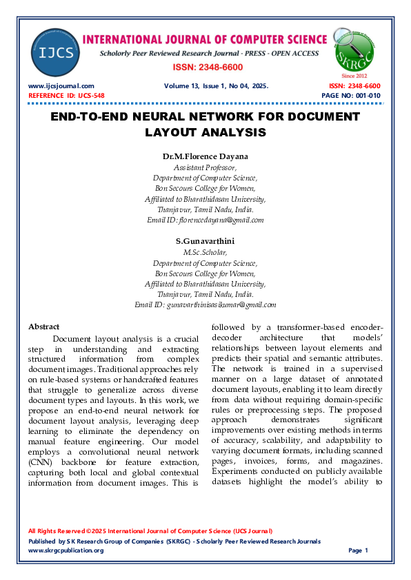 (PDF) END-TO-END NEURAL NETWORK FOR DOCUMENT LAYOUT ANALYSIS