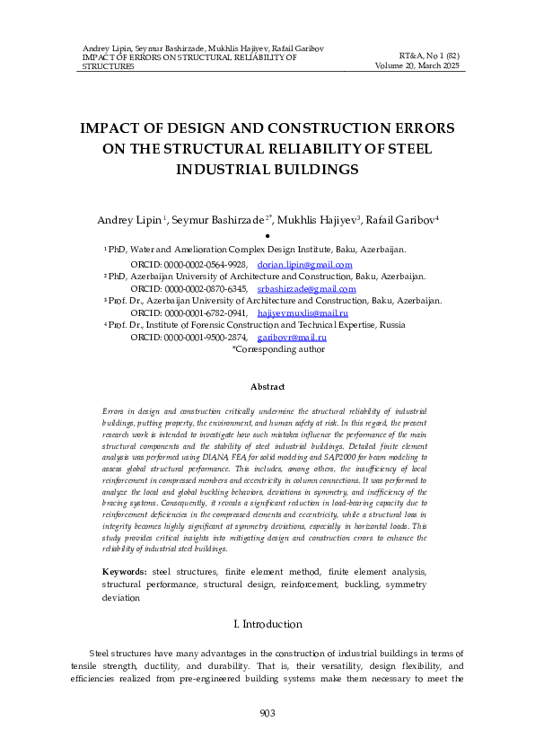 (PDF) IMPACT OF DESIGN AND CONSTRUCTION ERRORS ON THE STRUCTURAL ...