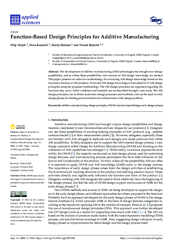 (PDF) Function-Based Design Principles for Additive Manufacturing