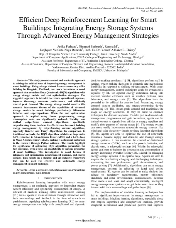 (PDF) Efficient Deep Reinforcement Learning for Smart Buildings: Integrating Energy Storage ...