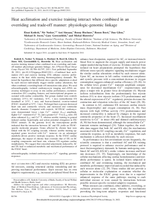 (PDF) Heat acclimation and exercise training interact when combined in ...