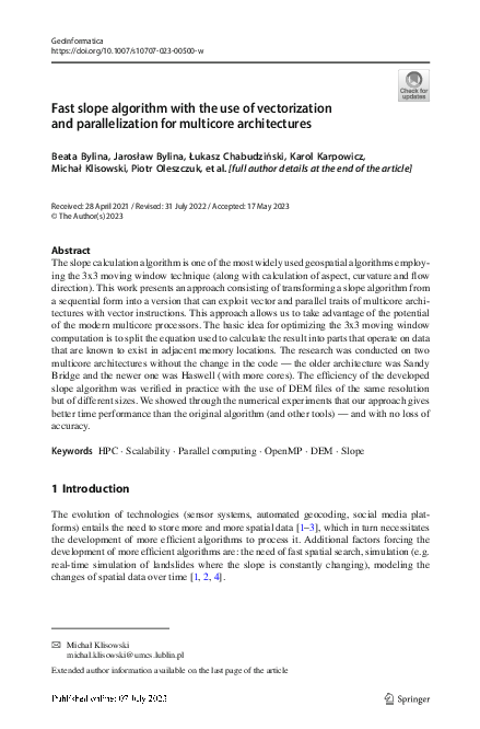 Pdf Fast Slope Algorithm With The Use Of Vectorization And