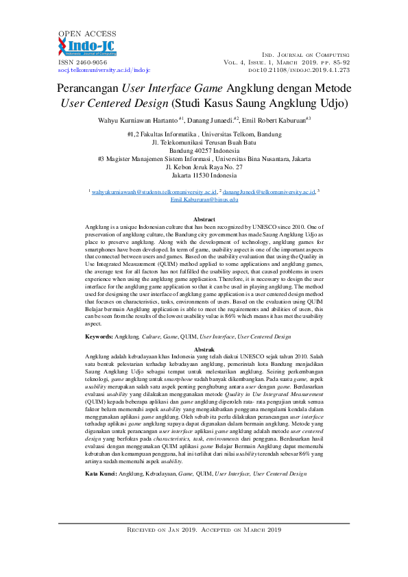 (PDF) Perancangan User Interface Game Angklung dengan Metode User Centered Design (Studi Kasus ...