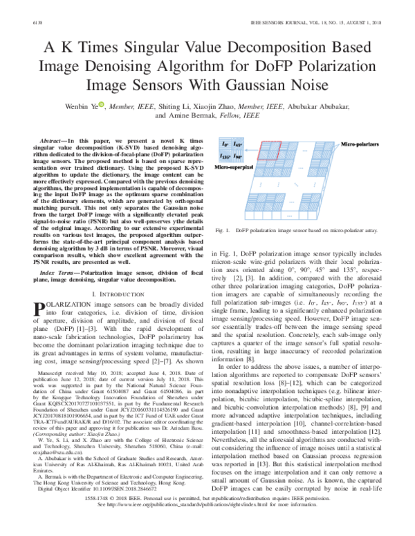 (PDF) A K Times Singular Value Decomposition Based Image Denoising ...