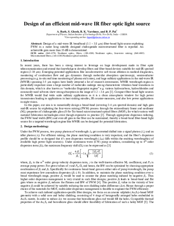 Design of an efficient mid-wave IR fiber optic light source