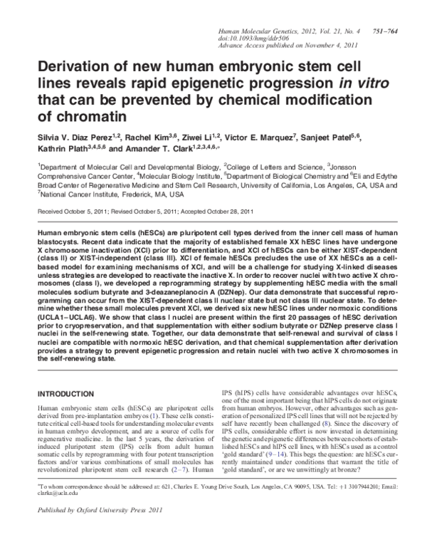 (PDF) Derivation of new human embryonic stem cell lines reveals rapid ...
