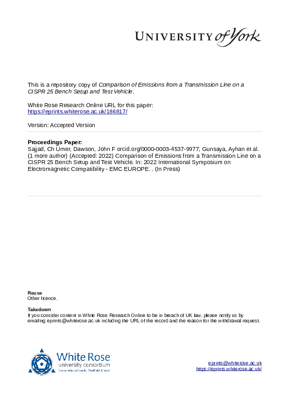 (PDF) Comparison of Emissions from a Transmission Line on a CISPR 25 ...