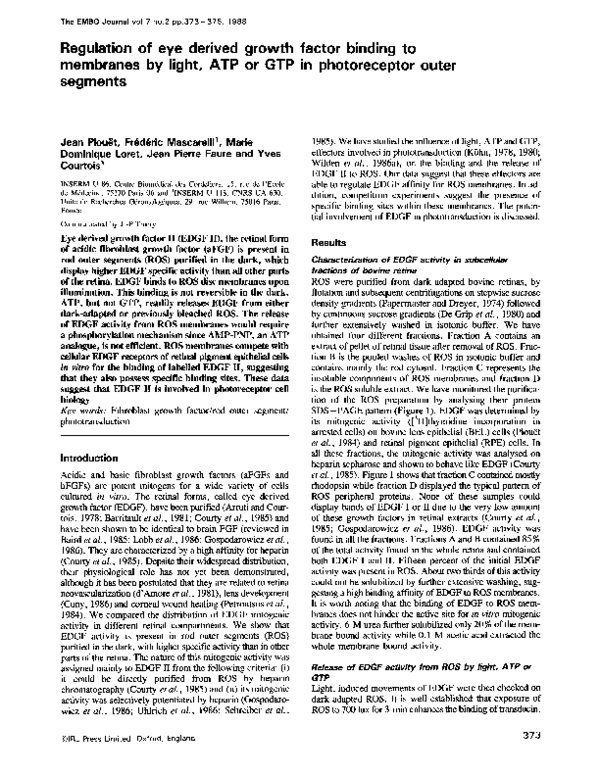 (PDF) Regulation of eye derived growth factor binding to membranes by ...