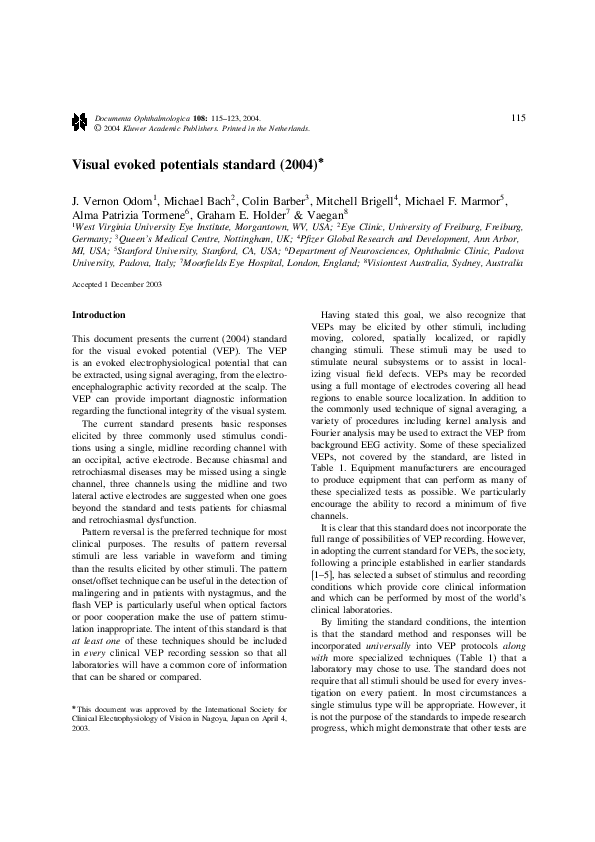 (PDF) Visual evoked potentials standard (2004)