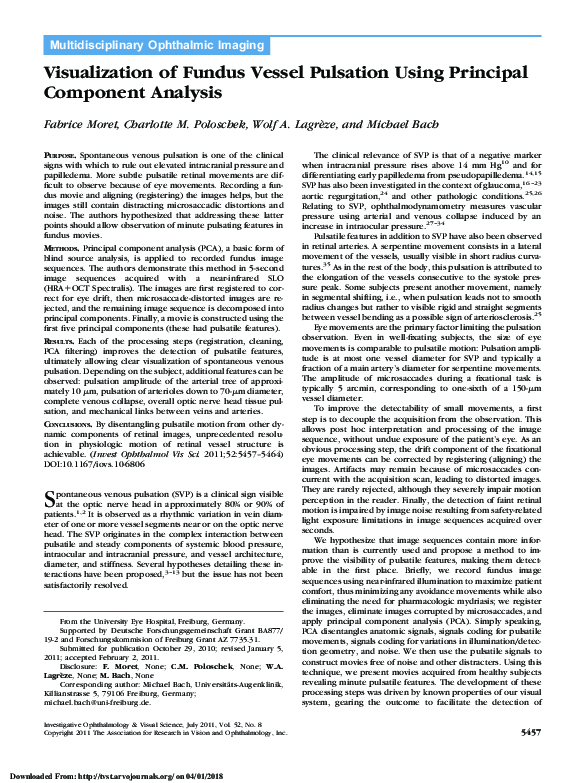 (PDF) Visualization of Fundus Vessel Pulsation Using Principal ...