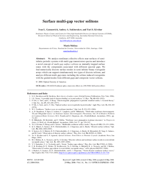 (PDF) Surface multi-gap vector solitons