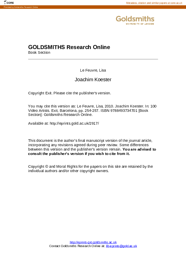 (PDF) Joachim Koester