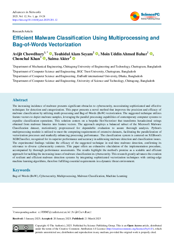 (PDF) Efficient Malware Classification Using Multiprocessing and Bag-of-Words Vectorization
