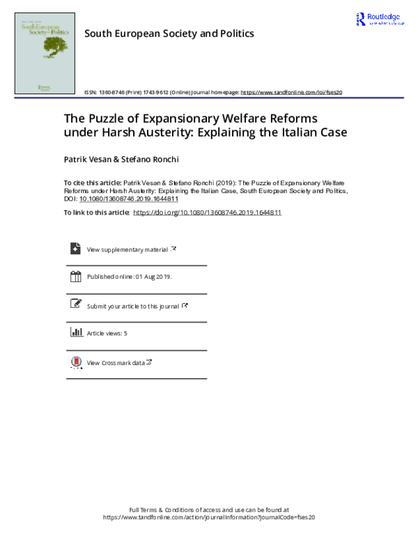 (PDF) The Puzzle of Expansionary Welfare Reforms under Harsh Austerity ...