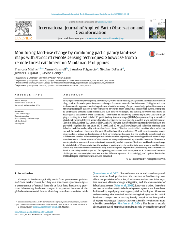 (PDF) Monitoring land-use change by combining participatory land-use ...