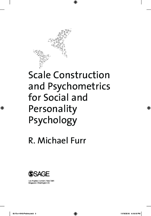 (PDF) Scale Construction and Psychometrics for Social and Personality ...