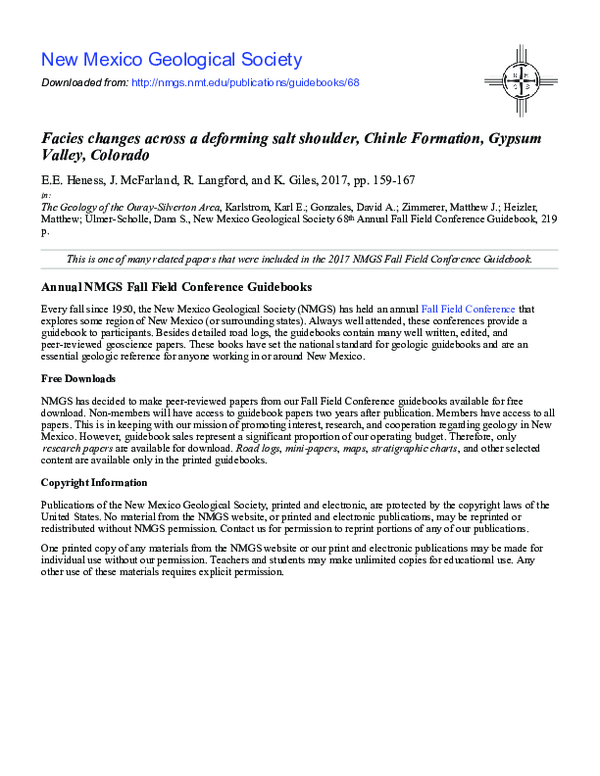 Facies changes across a deforming salt shoulder, Chinle Formation ...