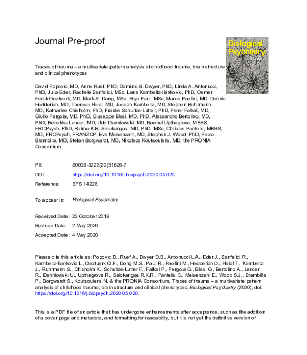 (PDF) Traces of Trauma: A Multivariate Pattern Analysis of Childhood ...