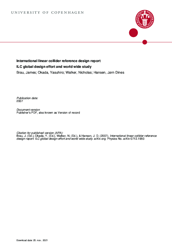 (PDF) ILC Reference Design Report: ILC Global Design Effort and World ...
