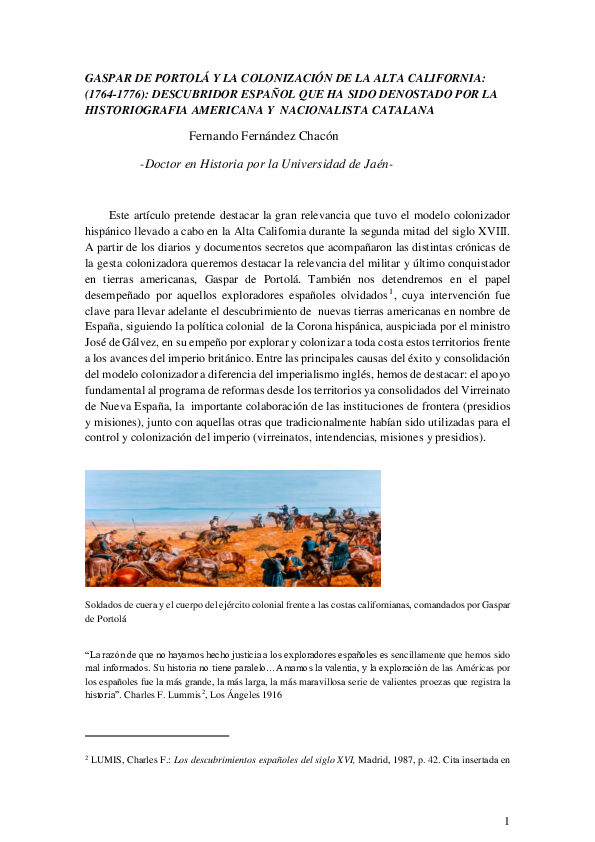 (PDF) GASPAR DE PORTOLÁ UN CONQUISTADOR OLVIDADO DE LA BAJA CALIFORNIA ...