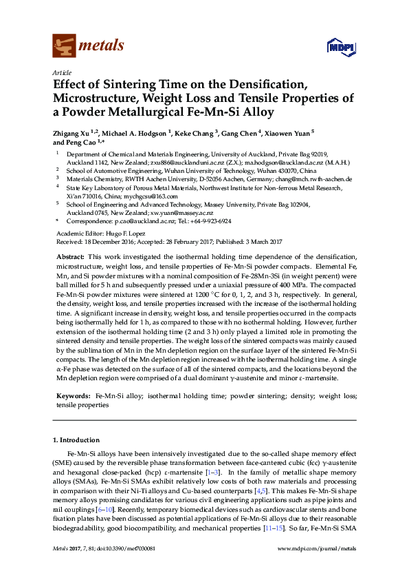 (PDF) Effect of Sintering Time on the Densification, Microstructure ...
