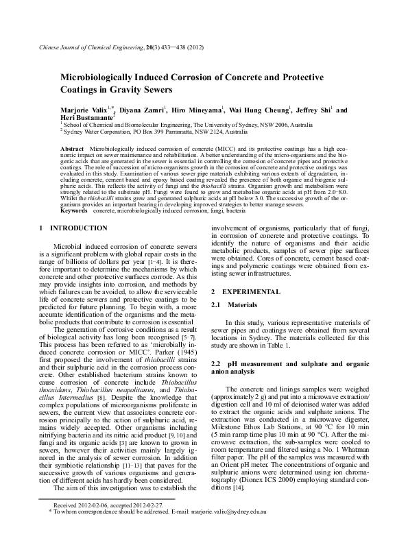 (PDF) Microbiologically Induced Corrosion of Concrete and Protective ...
