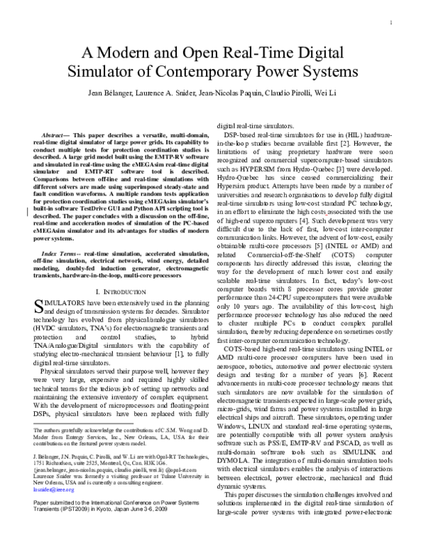 (PDF) A Modern and Open Real-Time Digital Simulator of Contemporary ...