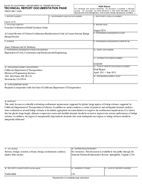 (PDF) A Critical Review of Column Confinement Reinforcement Used in ...