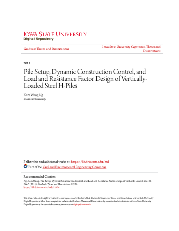 (PDF) Pile Setup, Dynamic Construction Control, and Load and Resistance ...
