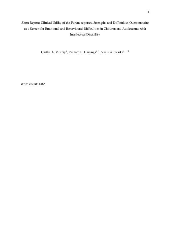 (PDF) Clinical utility of the parent-reported Strengths and ...