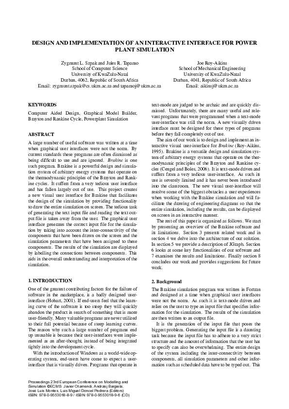 (PDF) Design And Implementation Of An Interactive Interface For Power ...