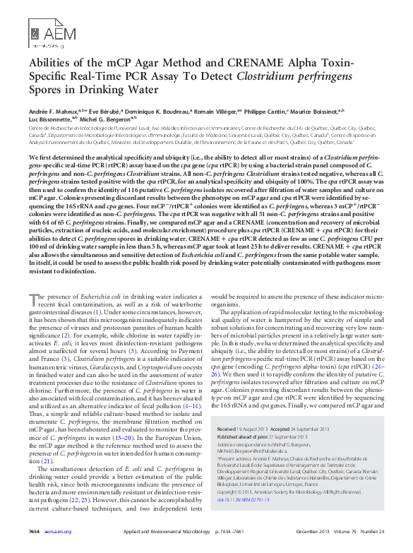 (PDF) Abilities of the mCP Agar Method and CRENAME Alpha Toxin-Specific ...