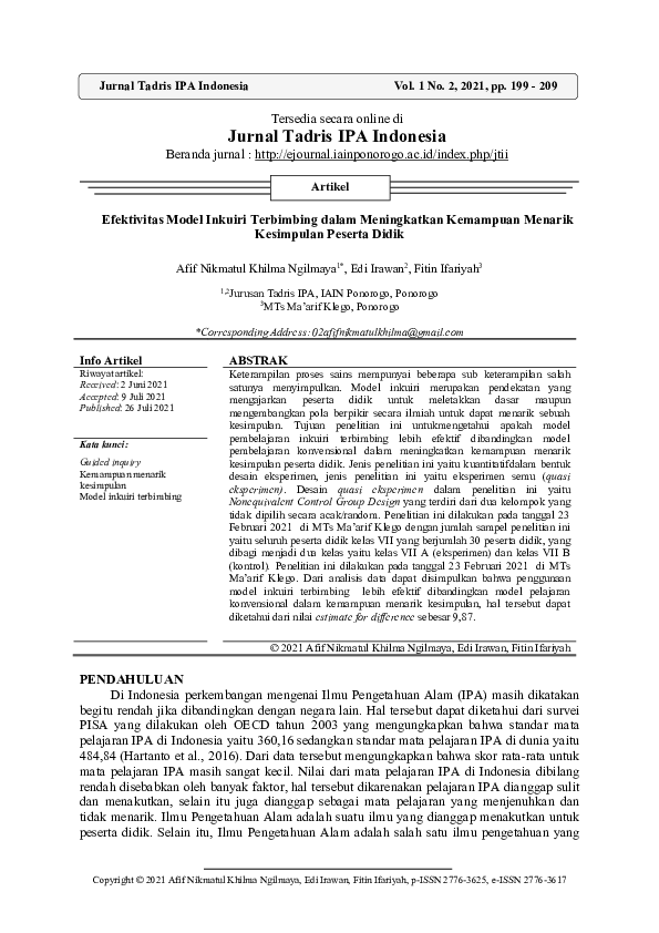 (PDF) Efektivitas Model Inkuiri Terbimbing dalam Meningkatkan Kemampuan ...