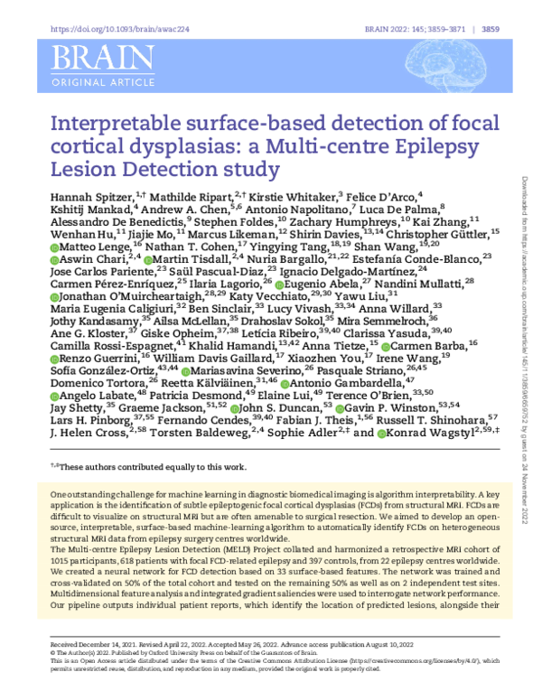 (PDF) Interpretable surface-based detection of focal cortical ...