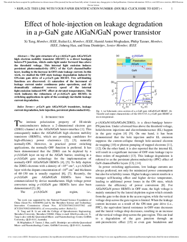 (PDF) Effect of Hole-Injection on Leakage Degradation in a $p$ -GaN ...