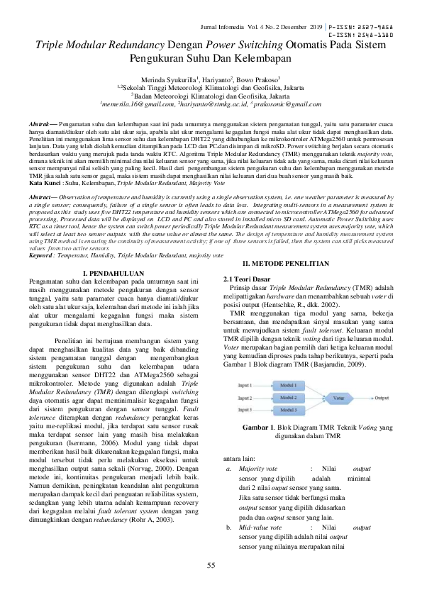 (PDF) Triple Modular Redundancy Dengan Power Switching Otomatis Pada Sistem Pengukuran Suhu Dan ...