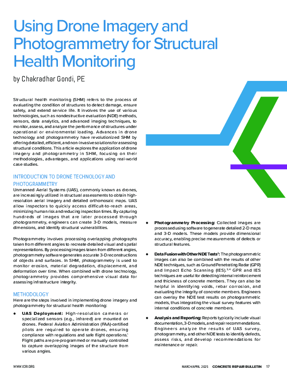(PDF) Using Drone Imagery and Photogrammetry for Structural Health Monitoring
