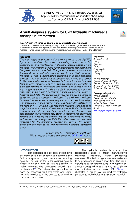 (PDF) A fault diagnosis system for CNC hydraulic machines: a conceptual framework