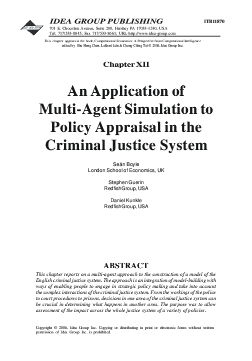 (PDF) An Application of Multi-Agent Simulation to Policy Appraisal in ...