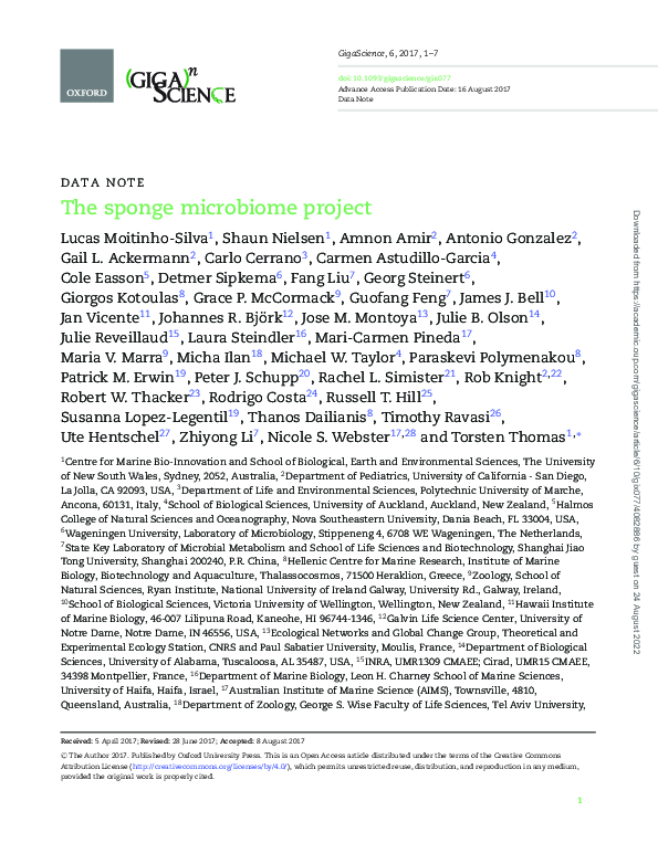 The sponge microbiome project